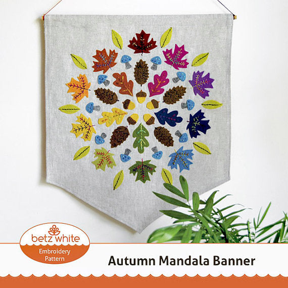 Autumn Banner Embroidery PDF pattern – Betz White's Shop